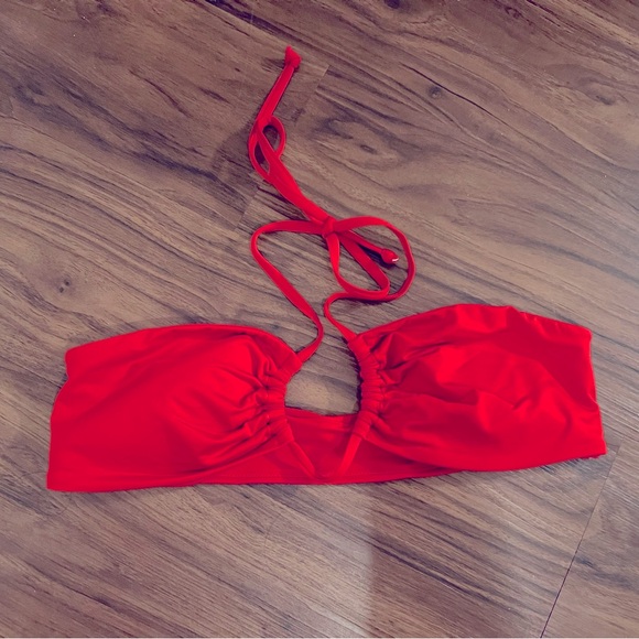 H&M | Swim | Hm Padded Halterneck Bikini Top Red 224 Large Nwot | Poshmark